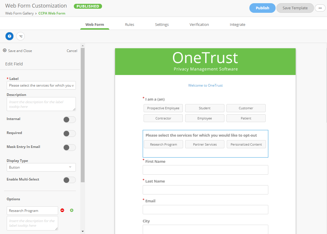 CCPA Opt-Out Guide for Developers | MyOneTrust