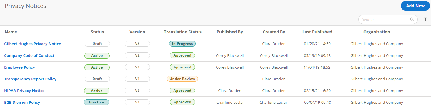 Creating Privacy Notices | MyOneTrust