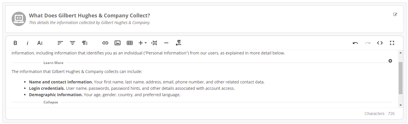 Building and Editing Privacy Notices | MyOneTrust