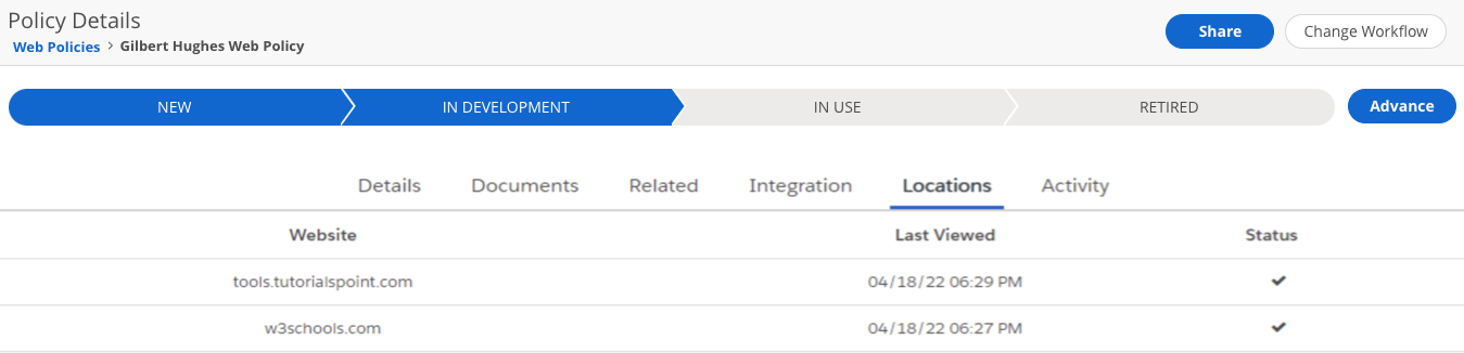 Viewing Privacy Notice Locations | MyOneTrust