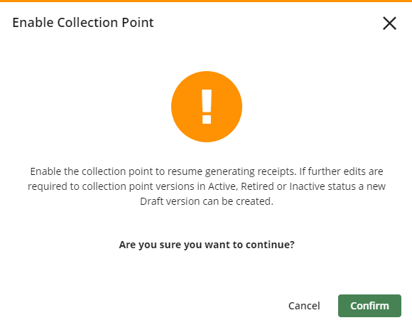 Disabling and Enabling a Collection Point | MyOneTrust