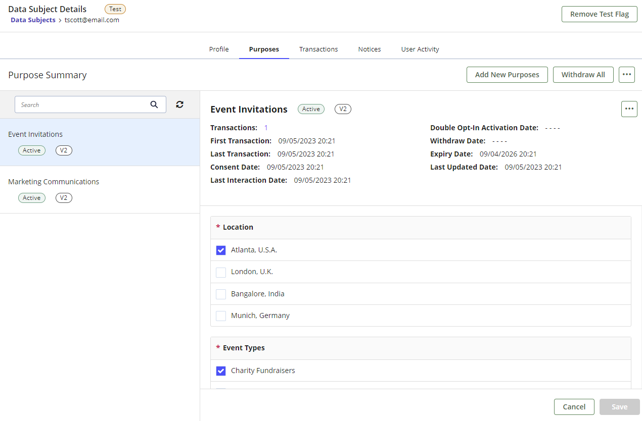 Managing Consent on Behalf of a Data Subject | MyOneTrust