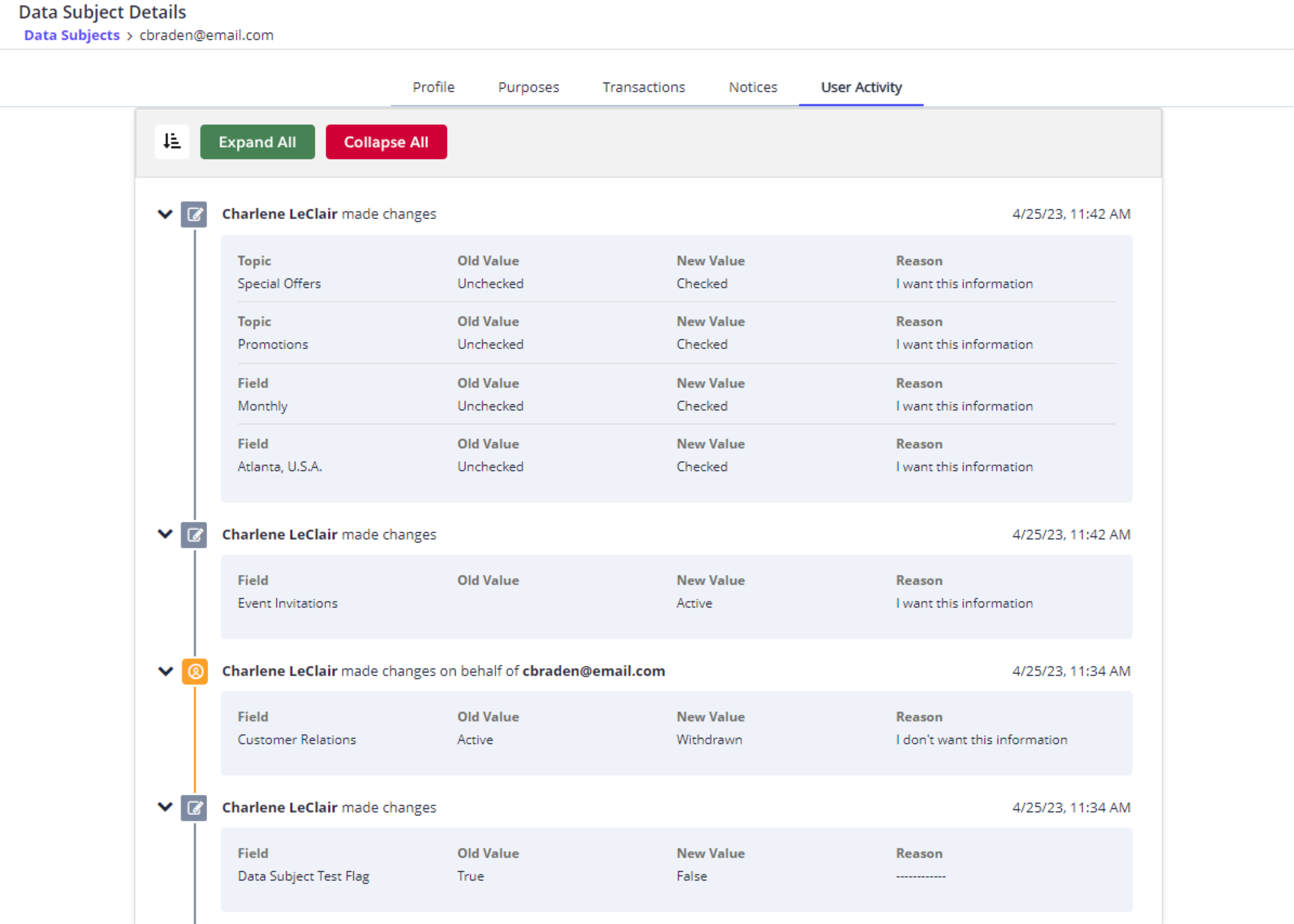 Managing Consent on Behalf of a Data Subject | MyOneTrust