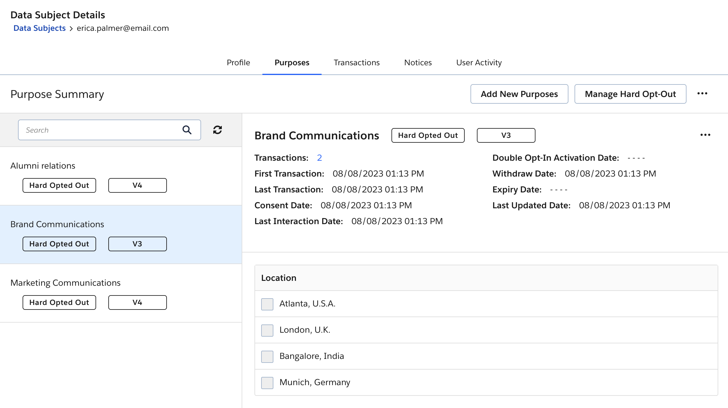 Overriding Data Subject Consent Using Hard Opt-Out | MyOneTrust