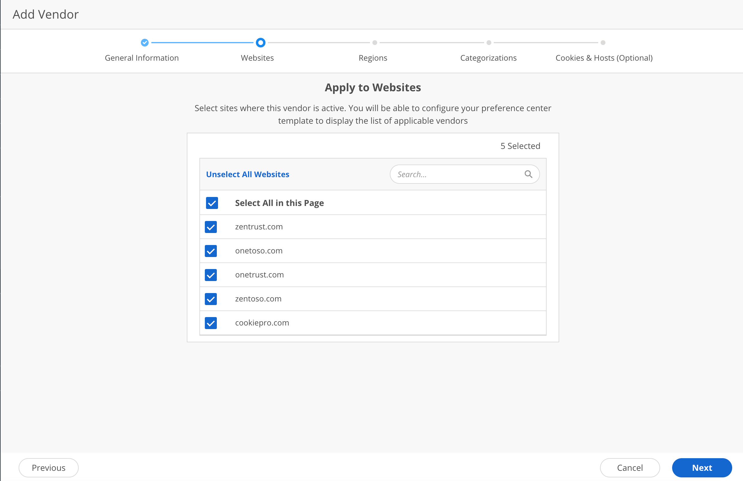 Adding General Vendors to Vendor Lists | MyOneTrust