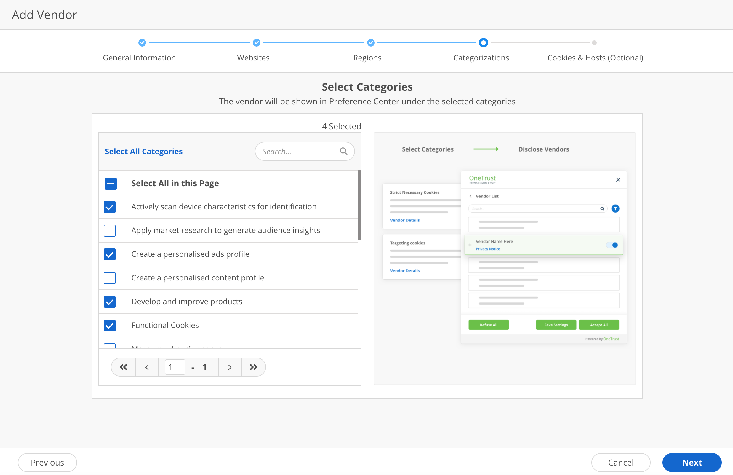 Adding General Vendors to Vendor Lists | MyOneTrust