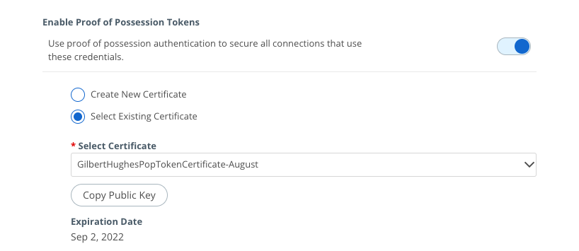 Generating POP Tokens for OAuth 2.0 Credentials | MyOneTrust
