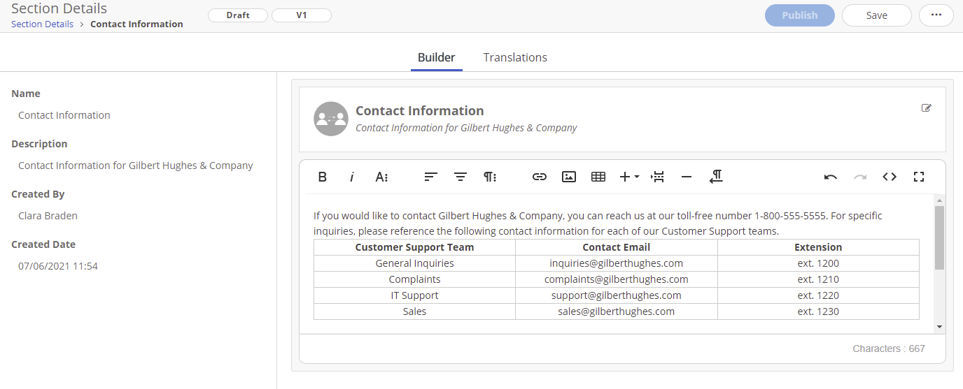 Managing Section Templates | MyOneTrust