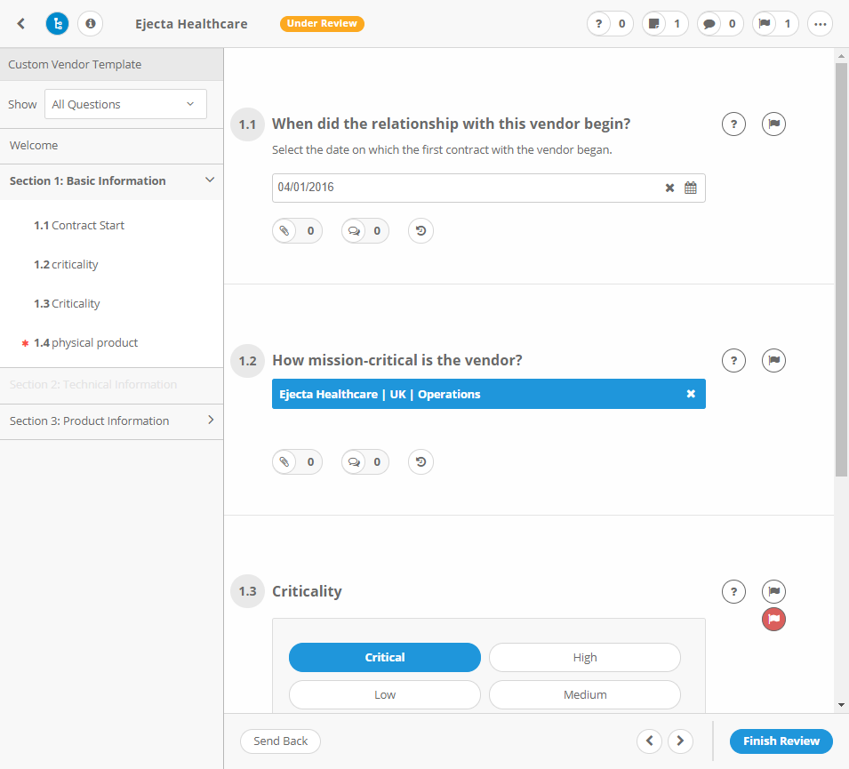 Reviewing an Assessment | MyOneTrust