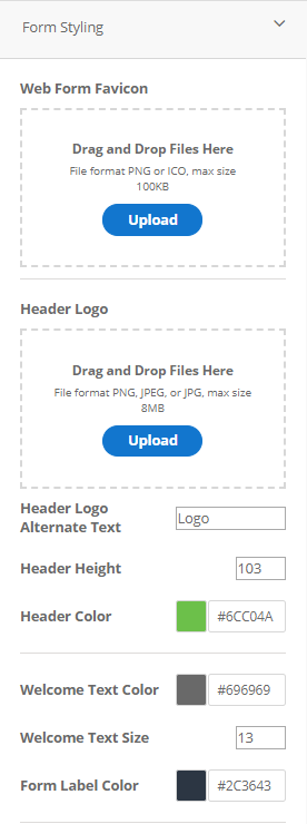 Customizing a Web Form | MyOneTrust