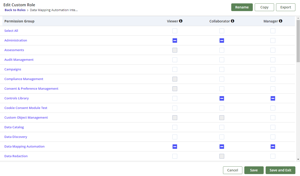 Creating and Editing Custom Roles | MyOneTrust
