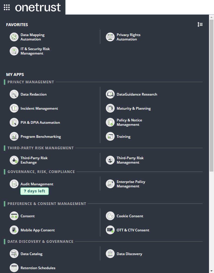 Getting Started with the OneTrust Application | MyOneTrust