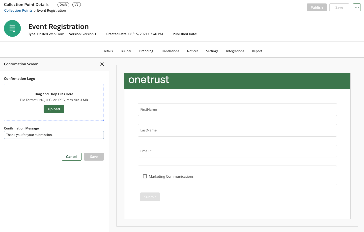Customizing Branding for OneTrust Hosted Web Form Collection Points ...