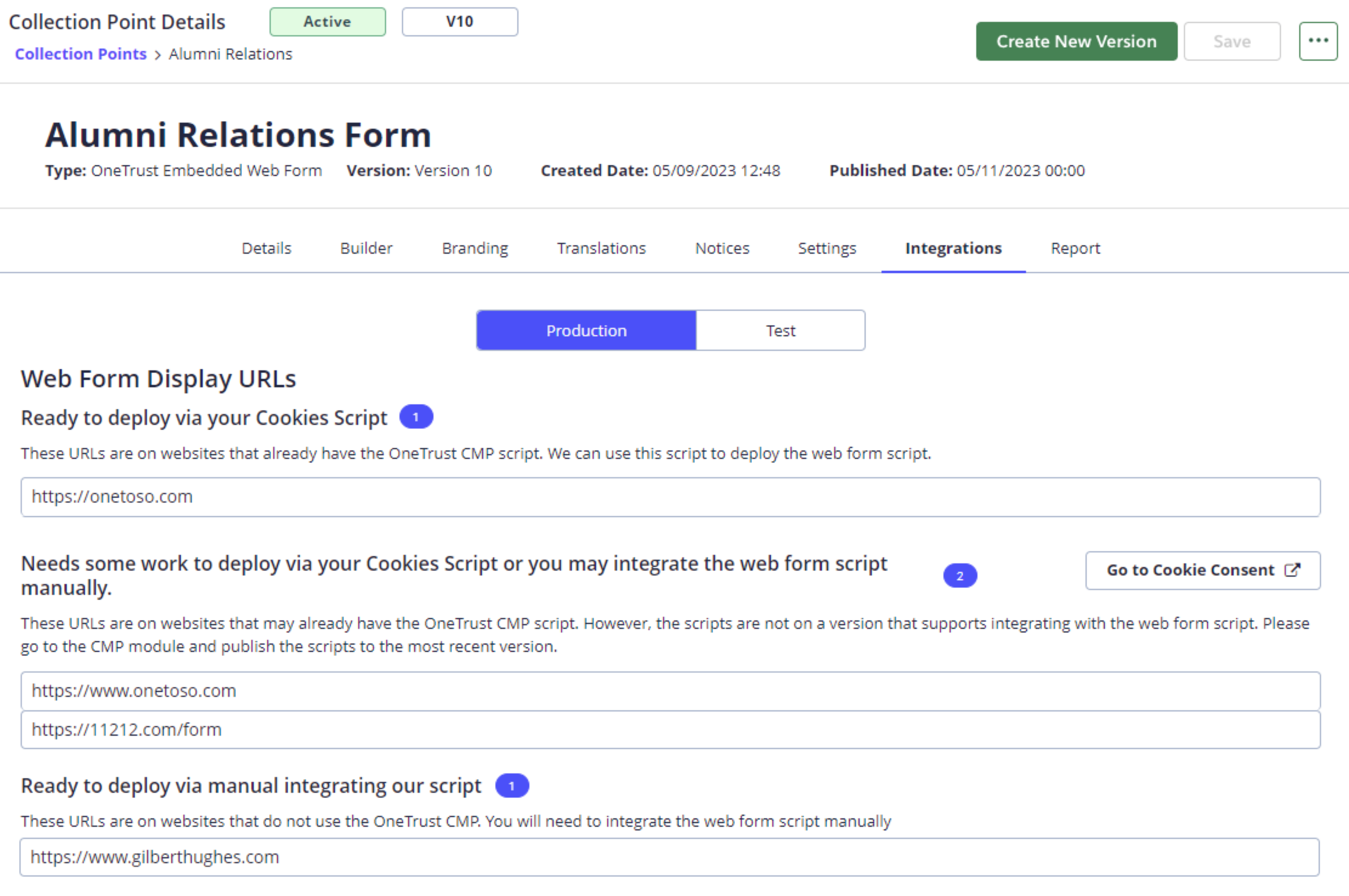 Integrating OneTrust Embedded Web Form Collection Points | MyOneTrust