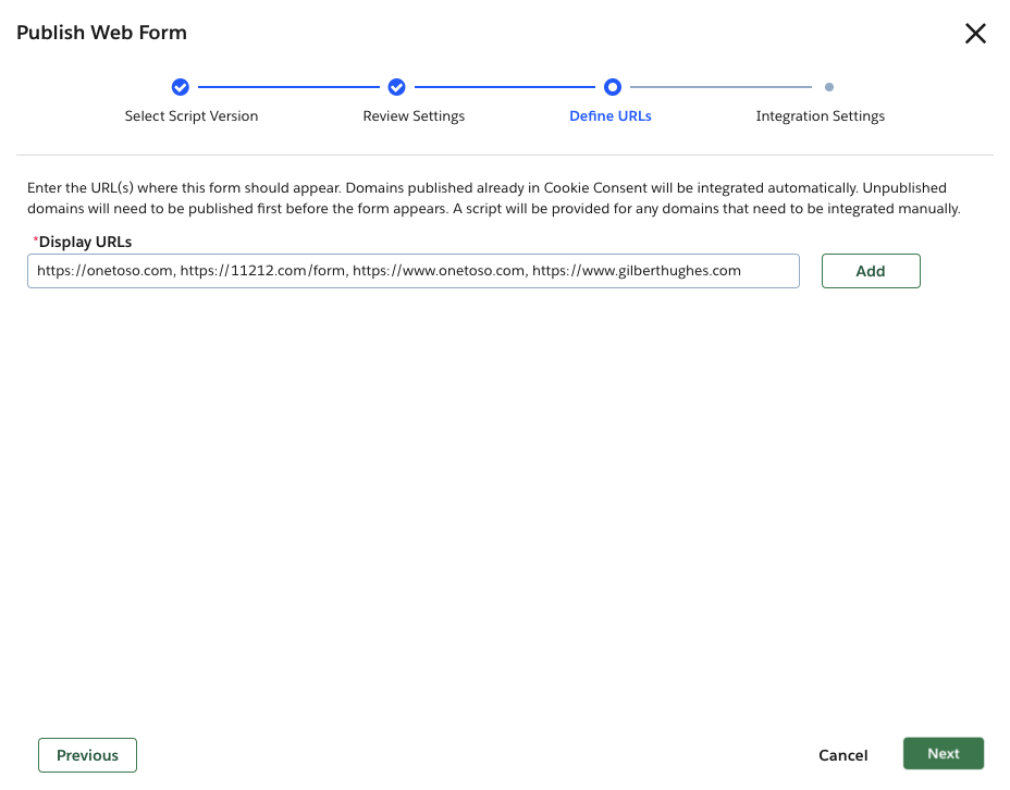 Publishing OneTrust Embedded Web Form Collection Points | MyOneTrust