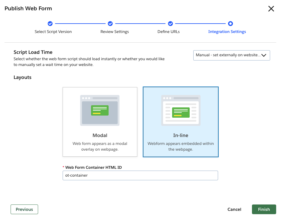 Publishing OneTrust Embedded Web Form Collection Points | MyOneTrust