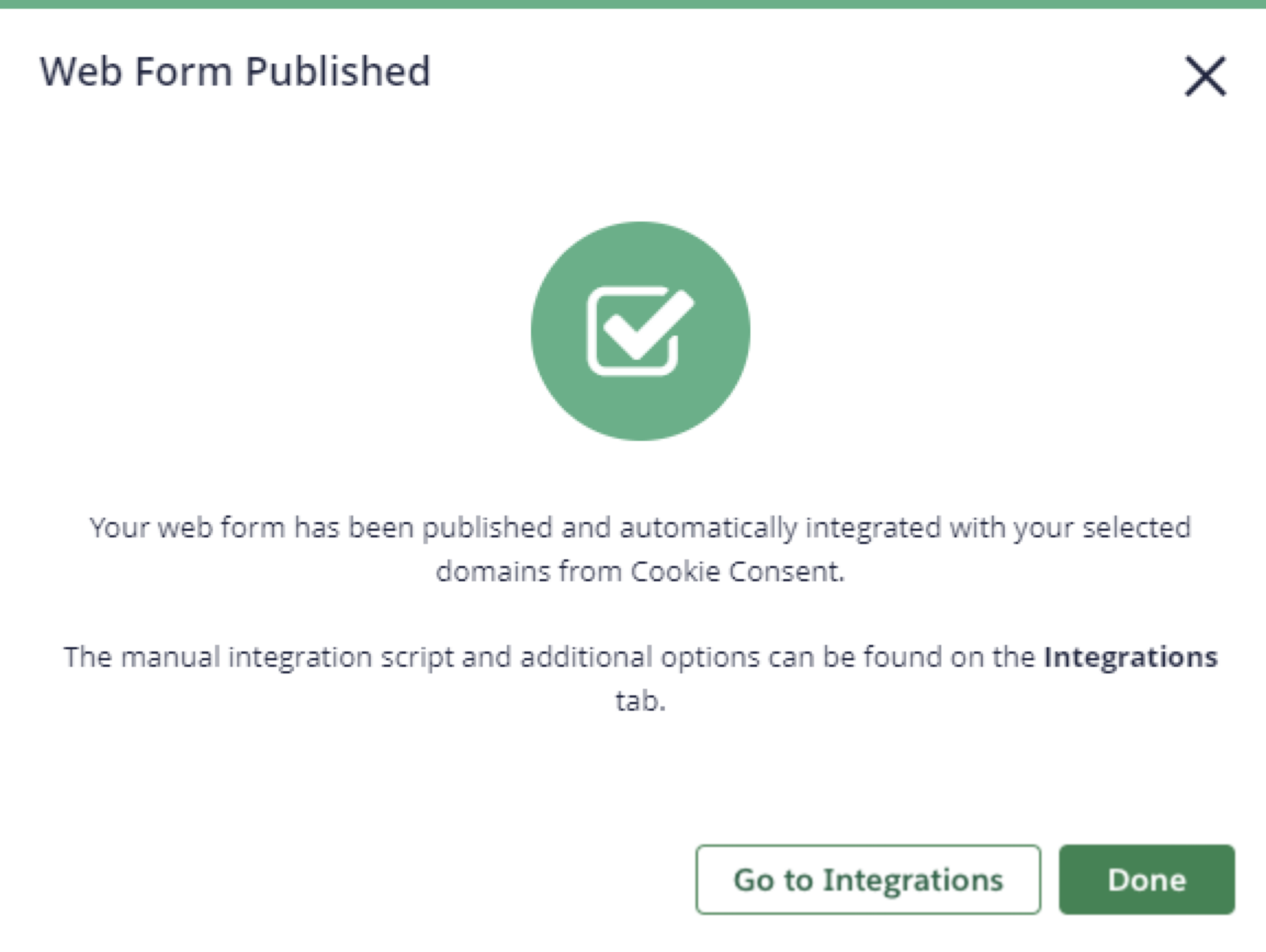 Publishing OneTrust Embedded Web Form Collection Points | MyOneTrust