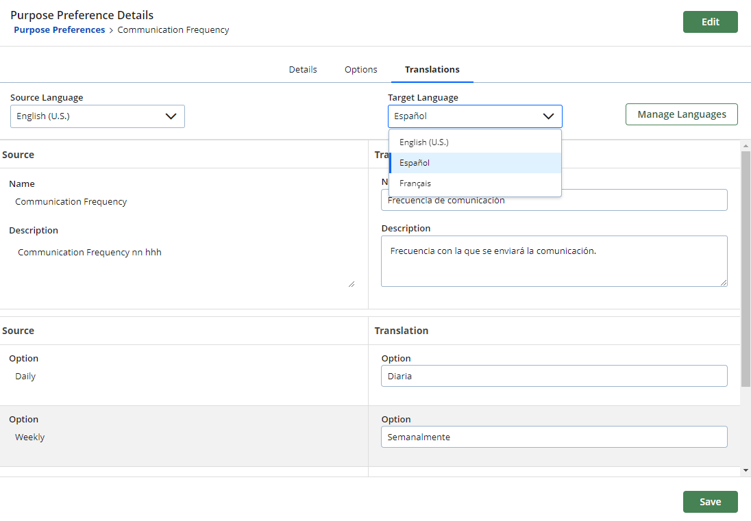 Adding and Editing Purpose Preferences | MyOneTrust