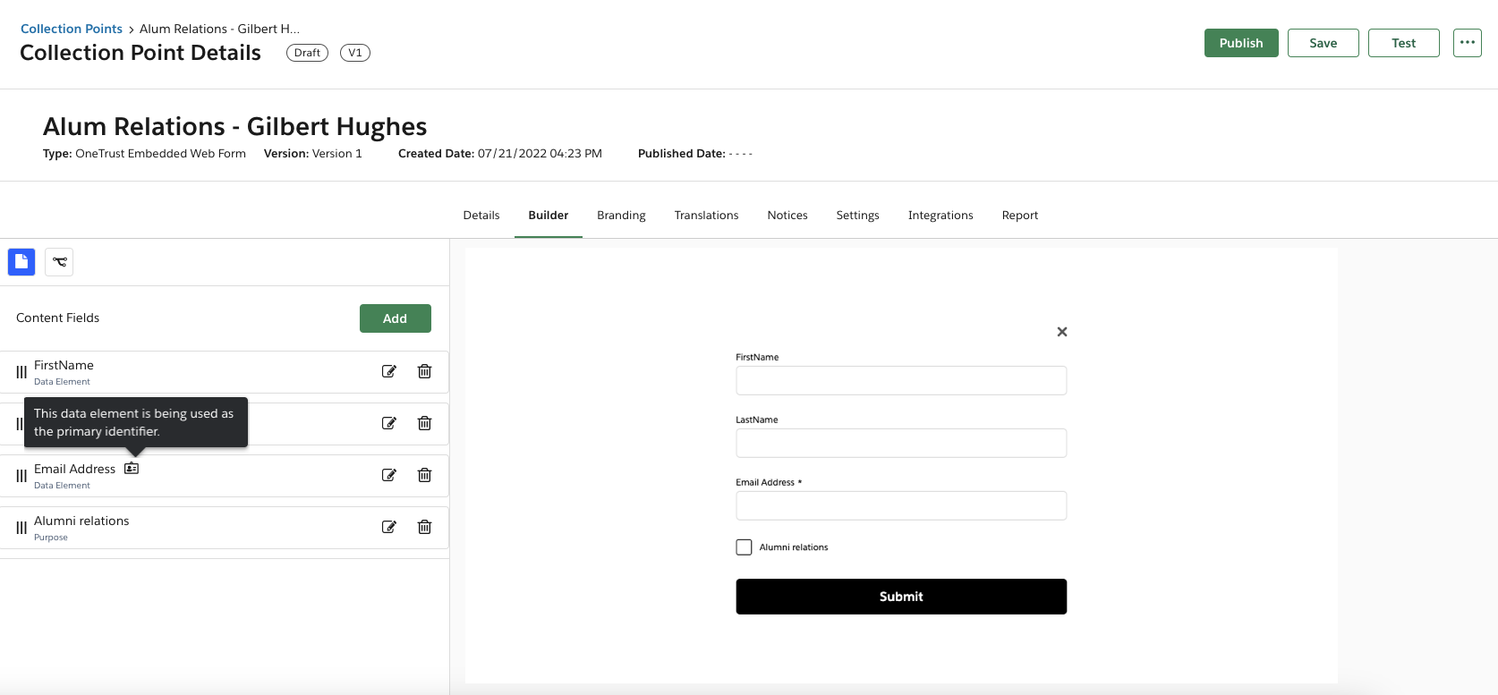 Building and Editing OneTrust Embedded Web Form Collection Points | MyOneTrust