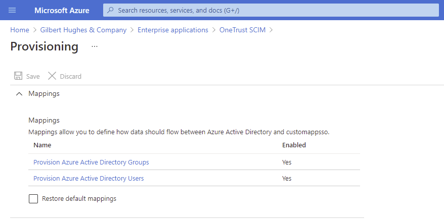 Configuring OneTrust with Azure AD for SCIM | MyOneTrust