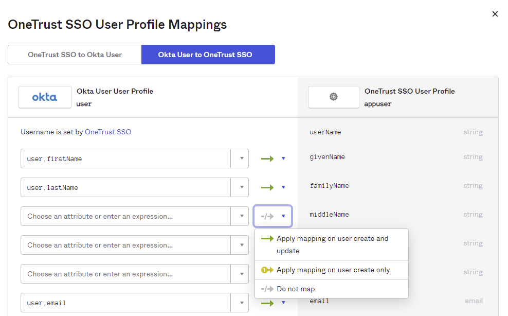 Configuring OneTrust with Okta for SCIM | MyOneTrust