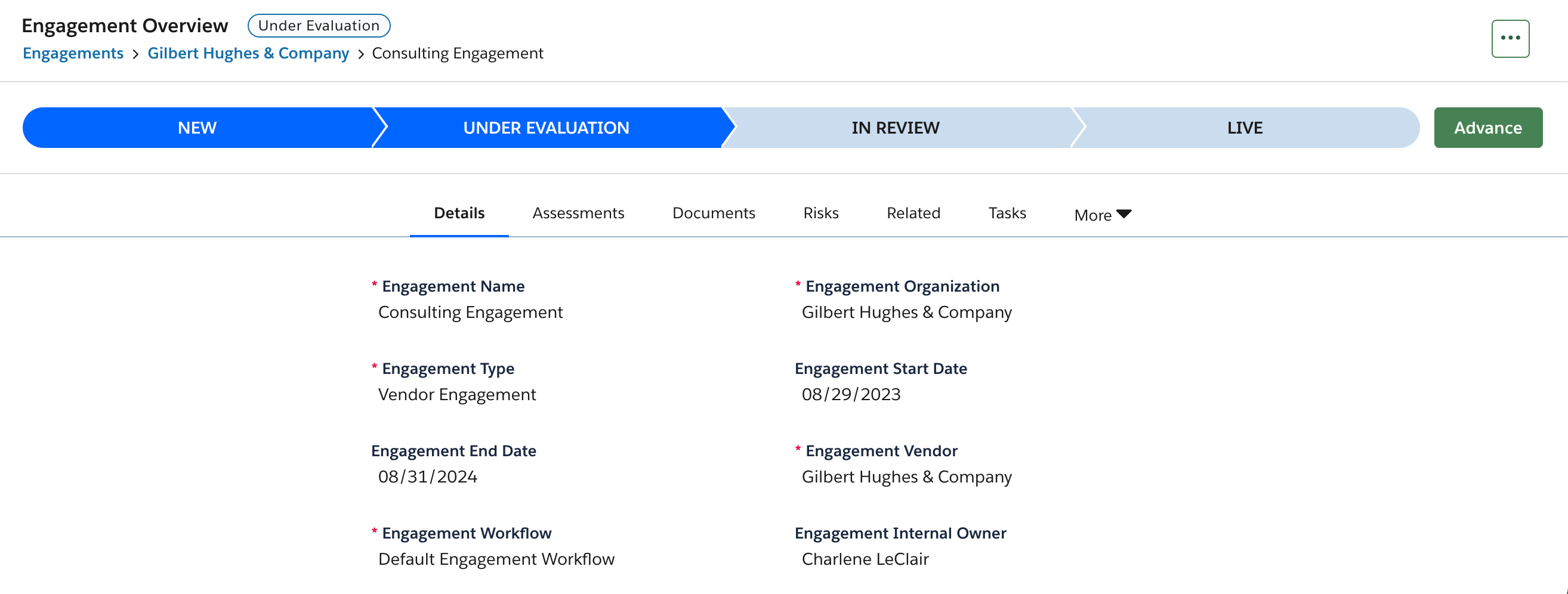 Evaluating and Managing Engagements | MyOneTrust