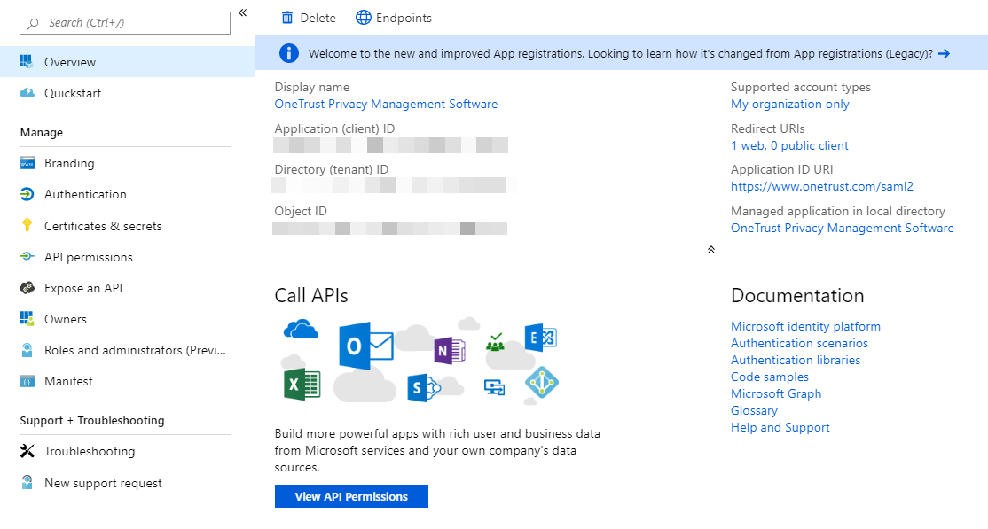Integrating with Office 365 | MyOneTrust