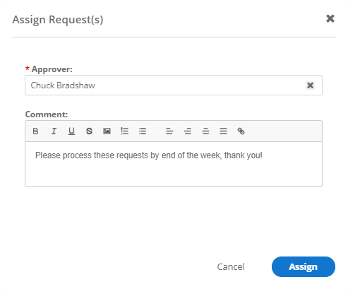 Assigning a Request | MyOneTrust