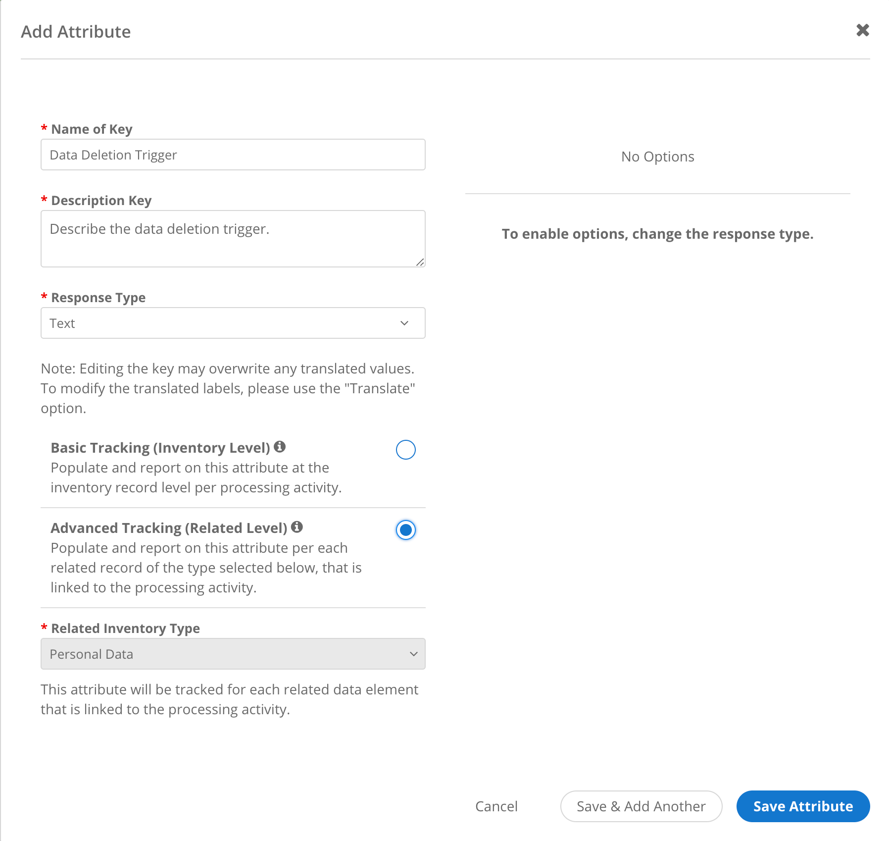 Configuring Advanced Attributes | MyOneTrust