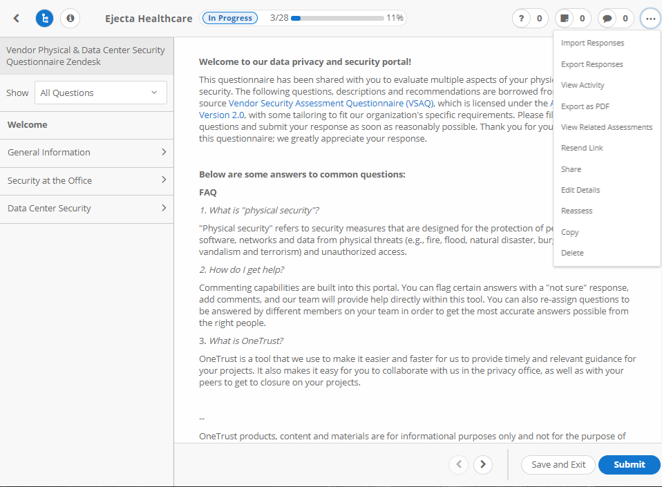 Assessment Response Import/Export FAQ | MyOneTrust