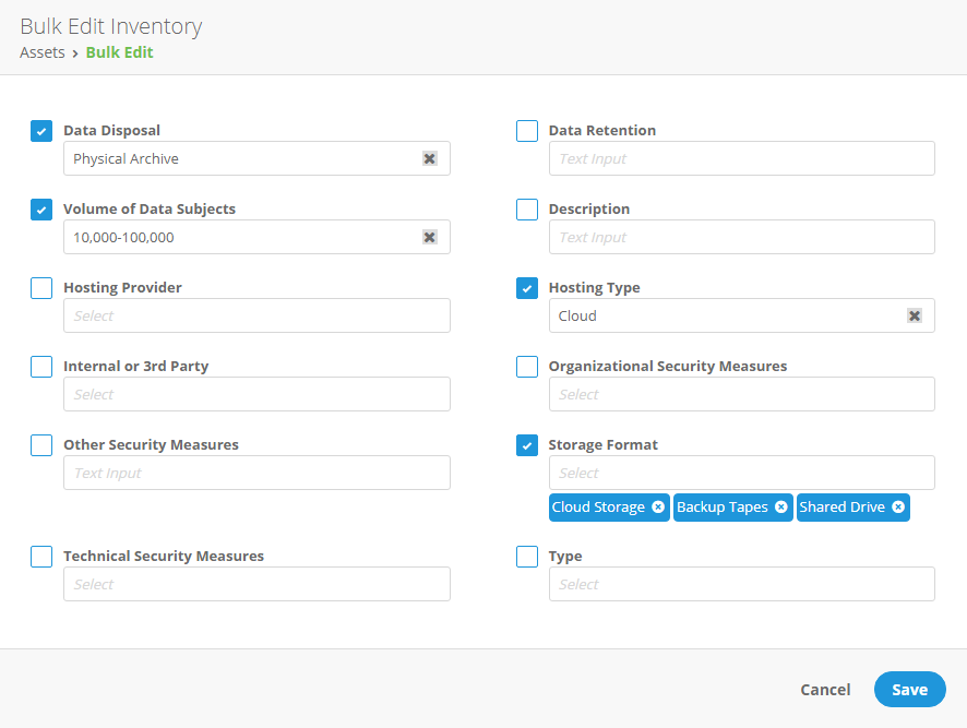 Editing an Inventory Record | MyOneTrust