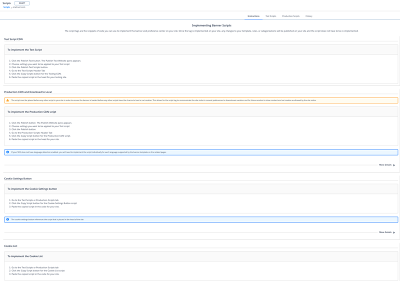 Publishing and Implementing Cookie Consent Scripts | MyOneTrust