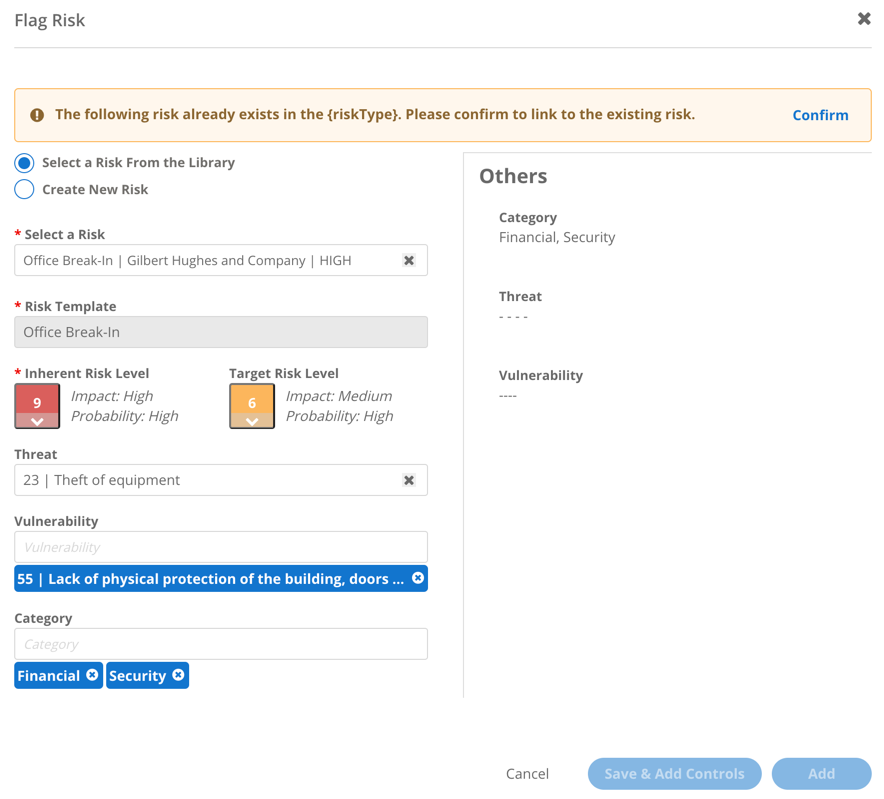 Using the Risk Library | MyOneTrust