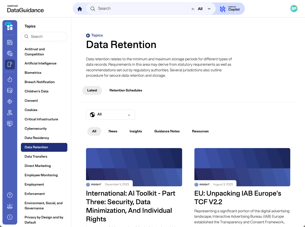 DataGuidance with OneTrust Copilot Feature Guide | MyOneTrust