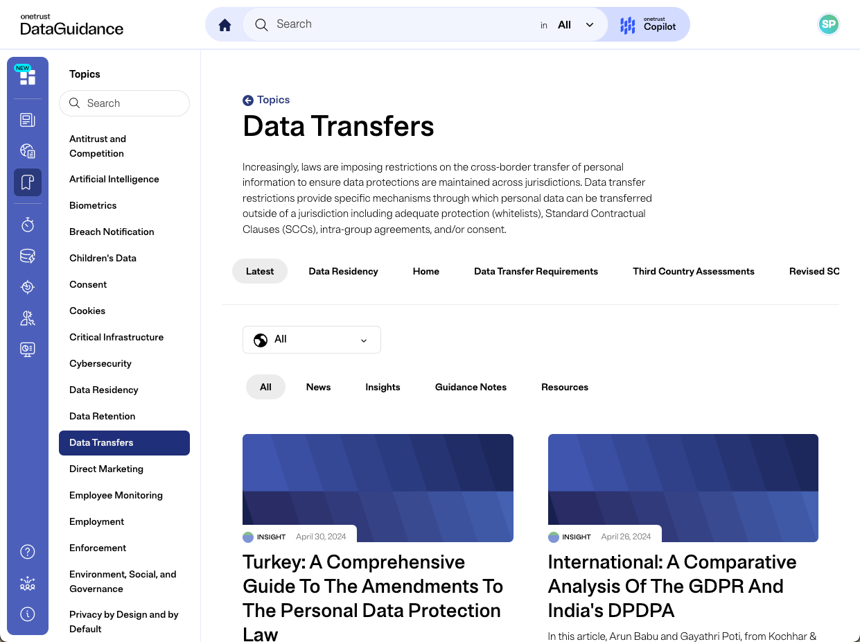 DataGuidance with OneTrust Copilot Feature Guide | MyOneTrust