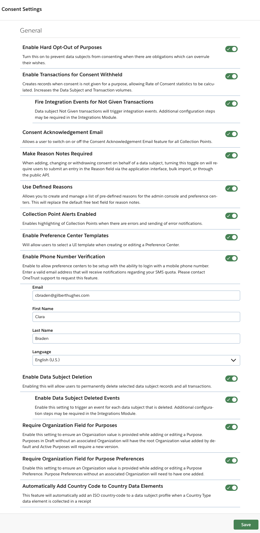 Universal Consent & Preference Management Settings | MyOneTrust