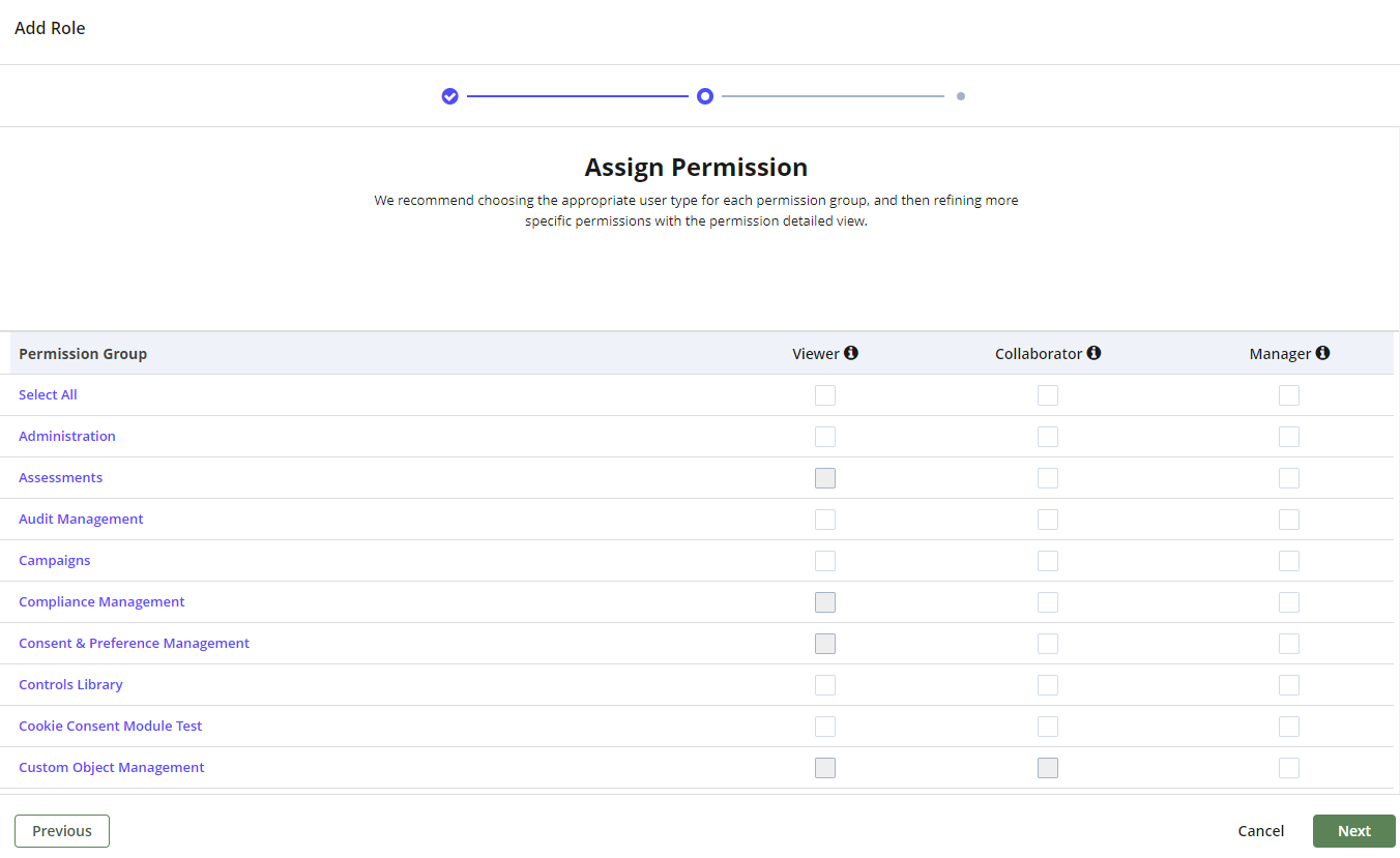 Creating and Editing Custom Roles | MyOneTrust