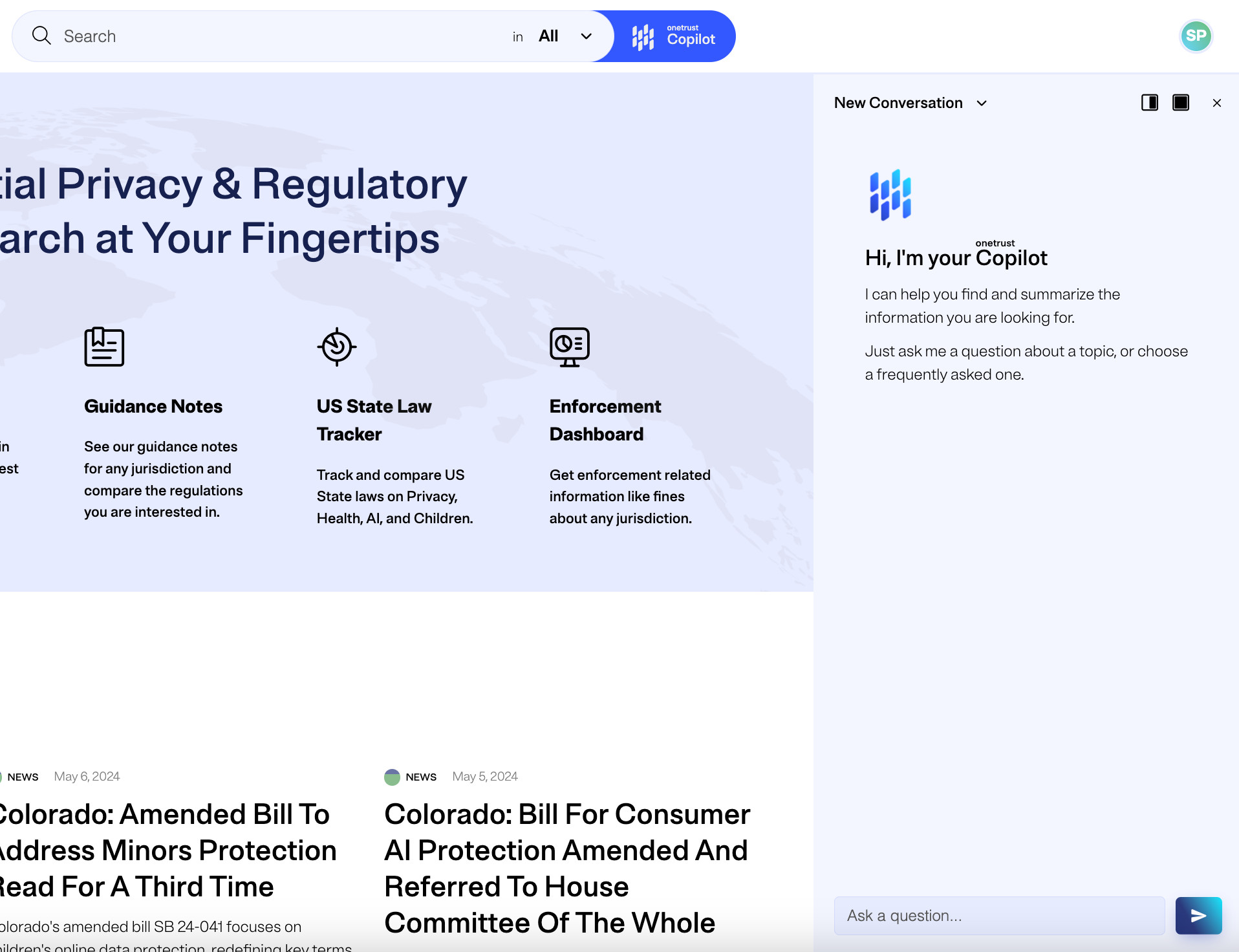 OneTrust DataGuidance Feature Guide | MyOneTrust