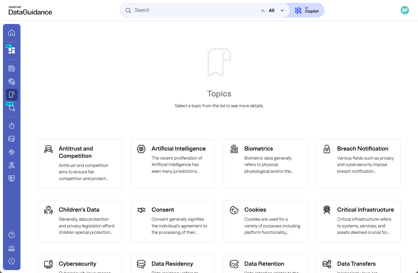 OneTrust DataGuidance Feature Guide | MyOneTrust