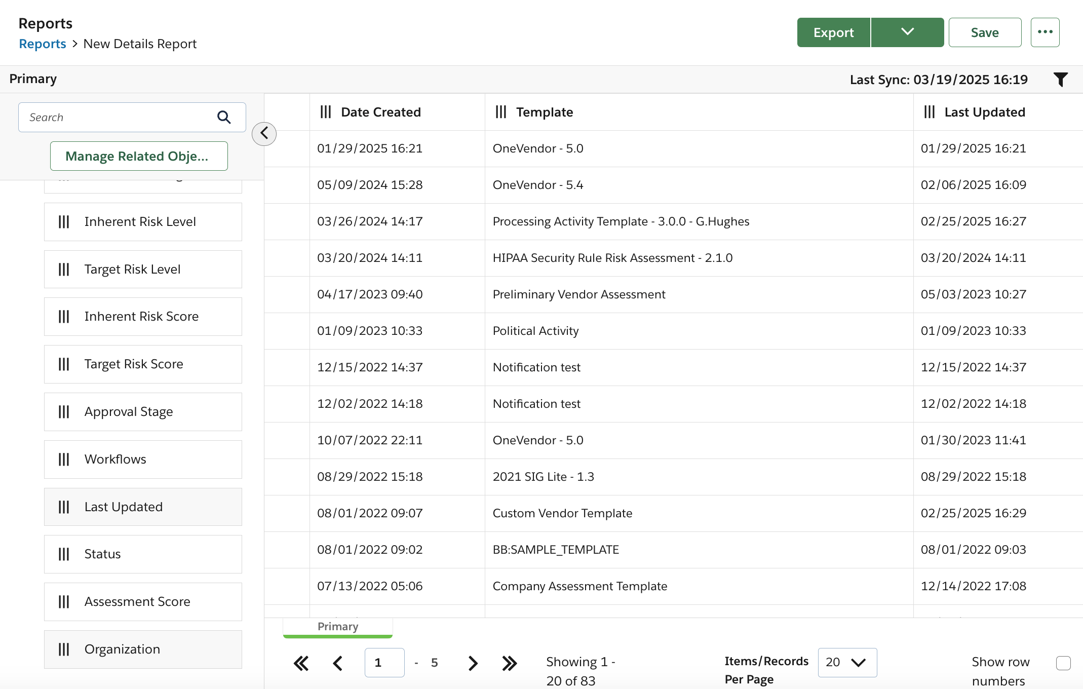 Viewing the Last Modified Date and Time for Assessments | MyOneTrust