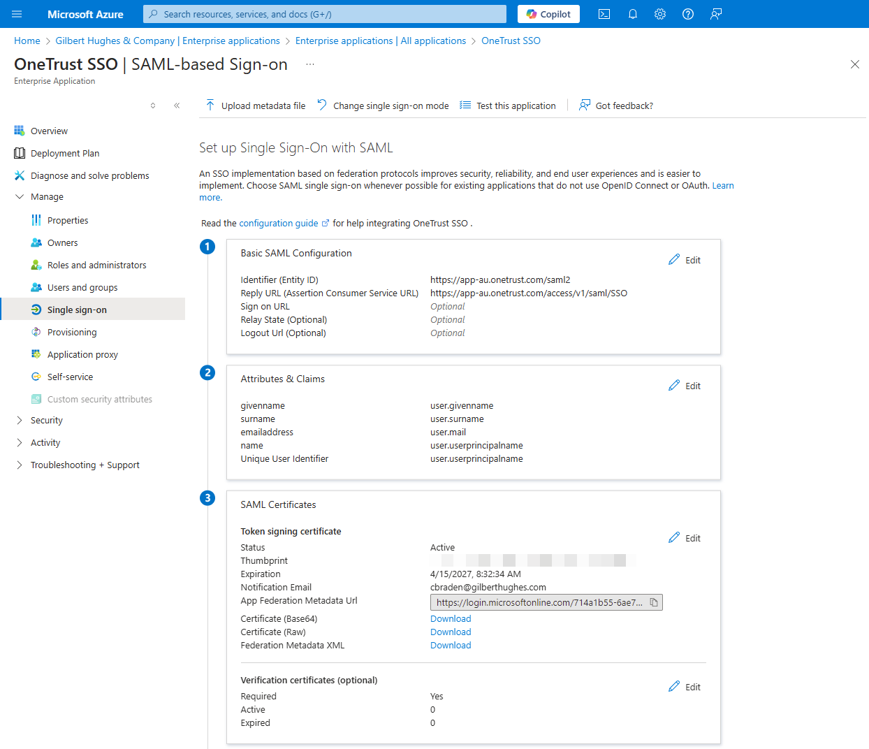 Configuring OneTrust with Microsoft Entra ID for Single Sign-On (SSO ...