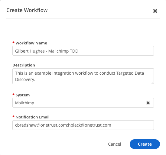 Creating Integration Workflows | MyOneTrust