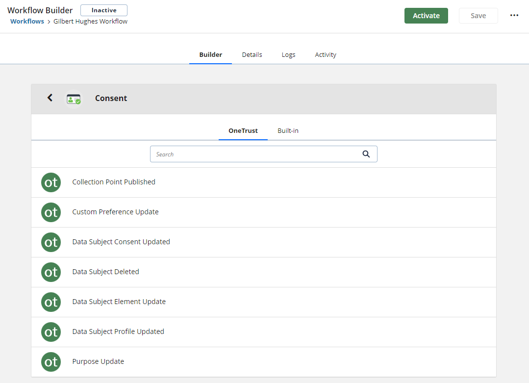 Consent Integration Events | MyOneTrust