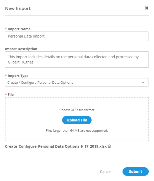 Bulk Importing Personal Data | MyOneTrust