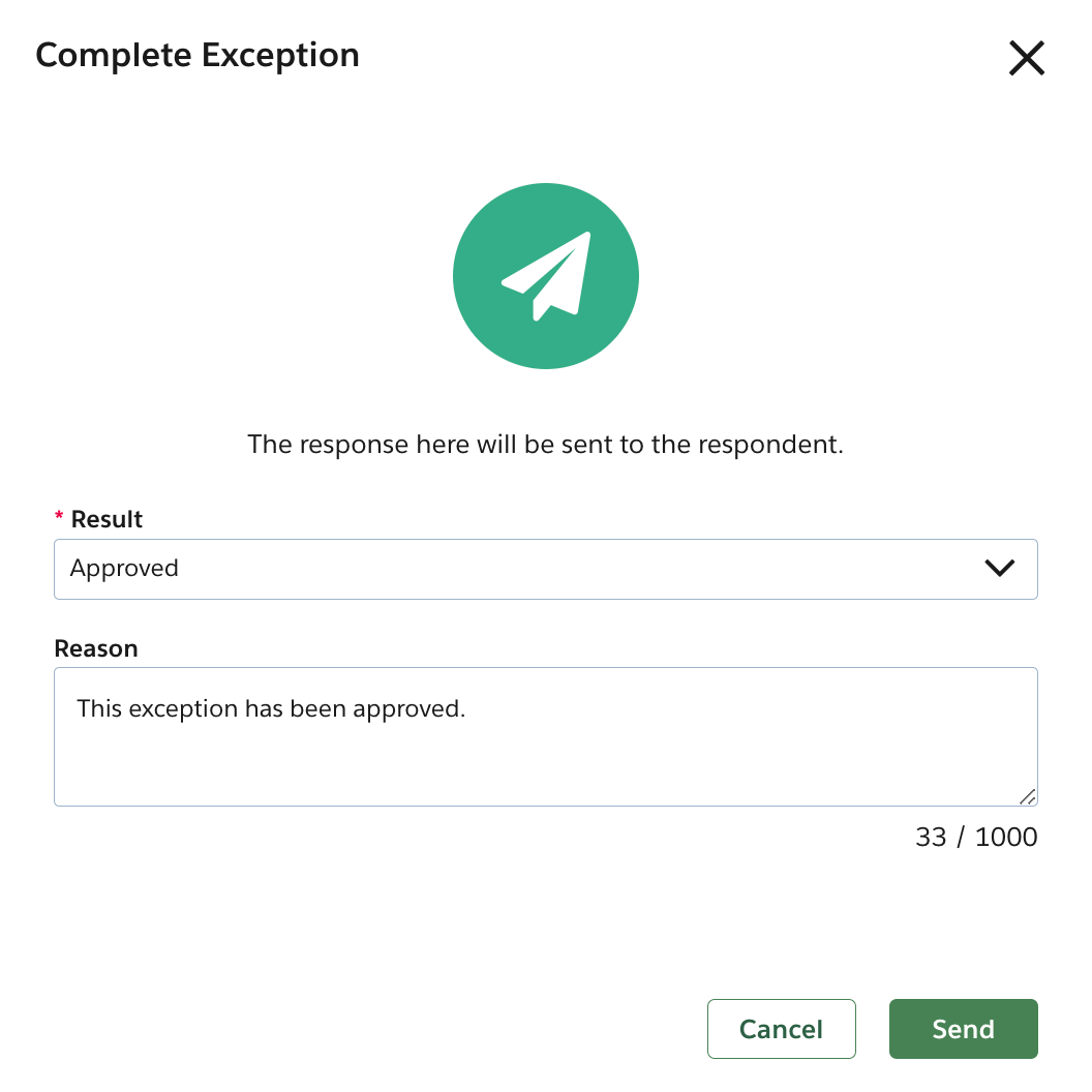 Approving and Rejecting Exceptions | MyOneTrust