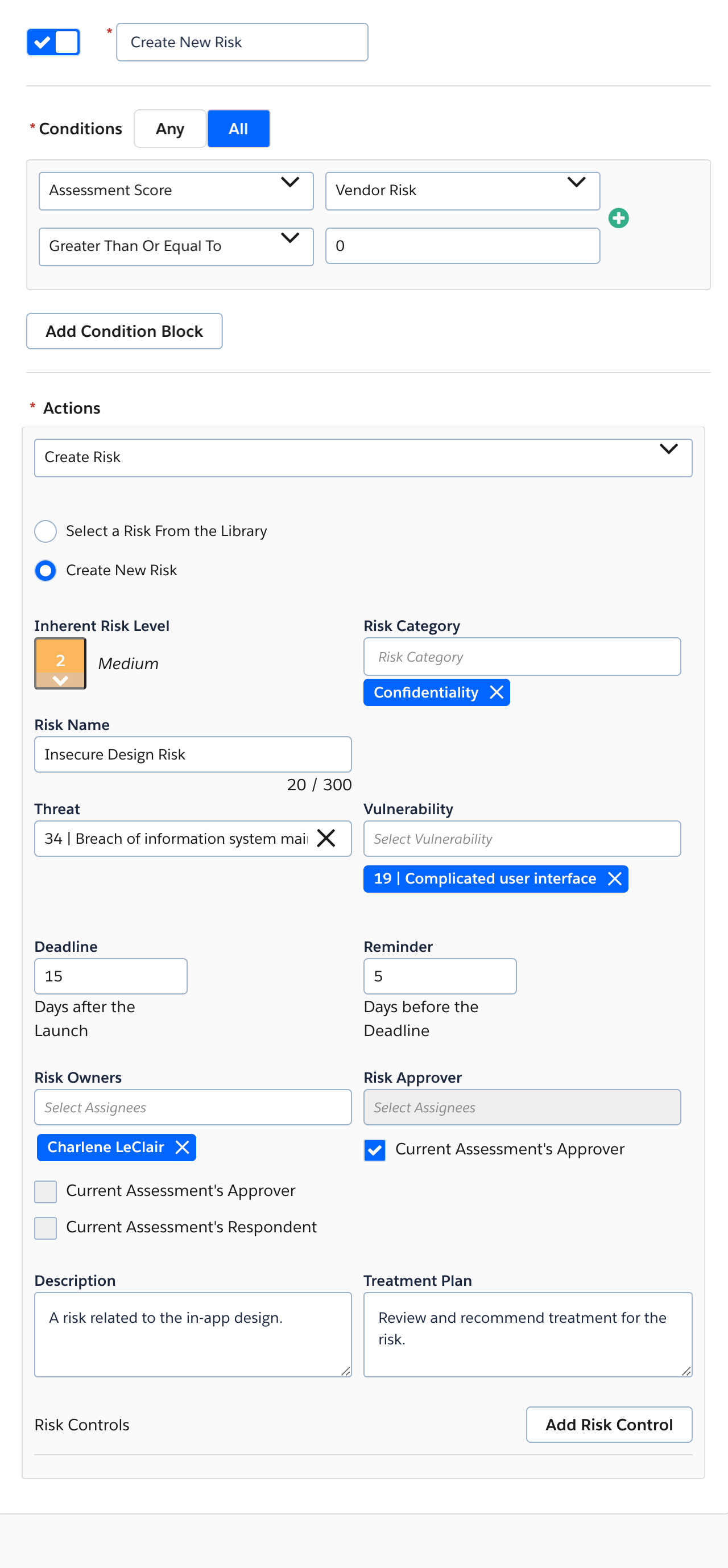 Configuring Assessment Scoring | MyOneTrust